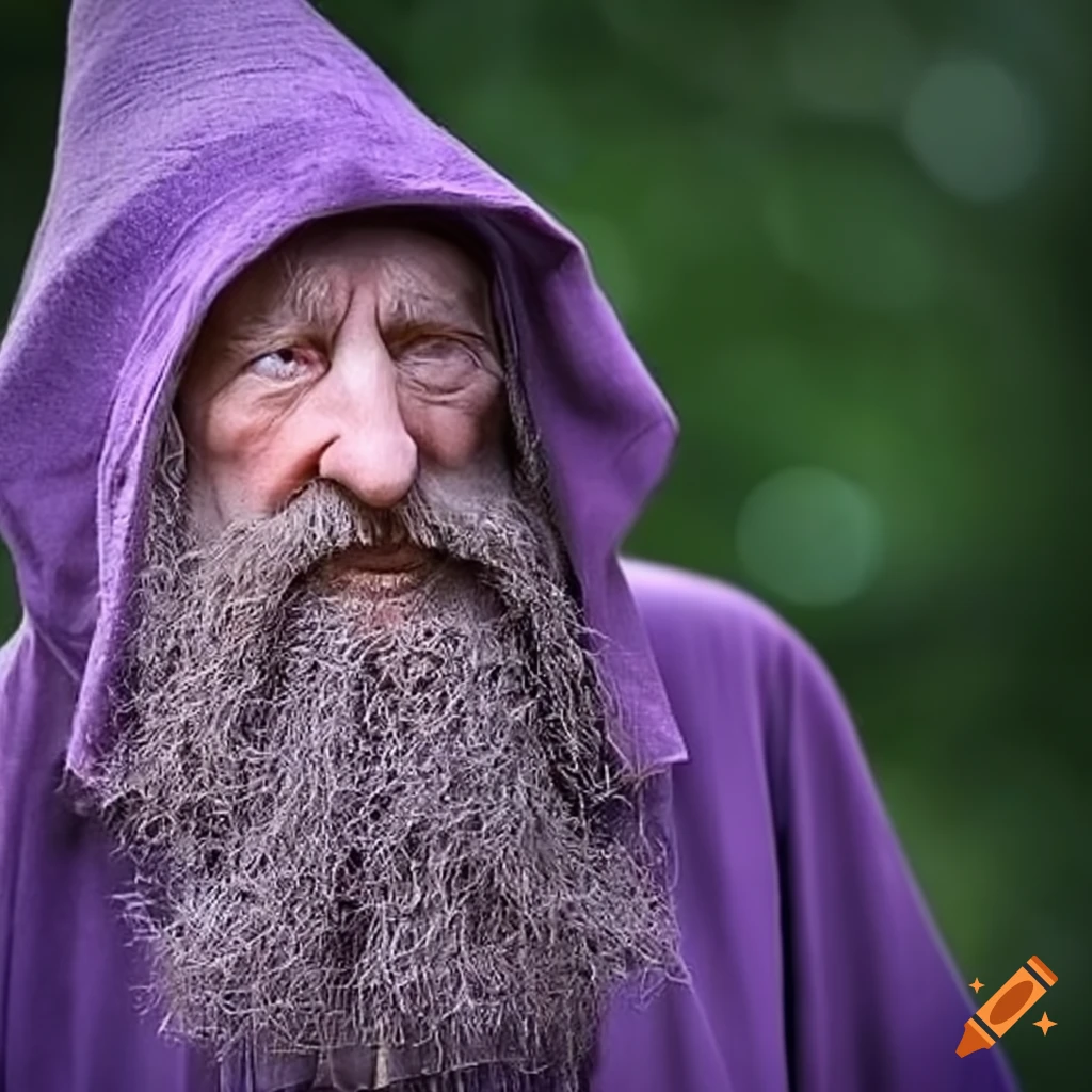 Medieval wizard talking to a peasant