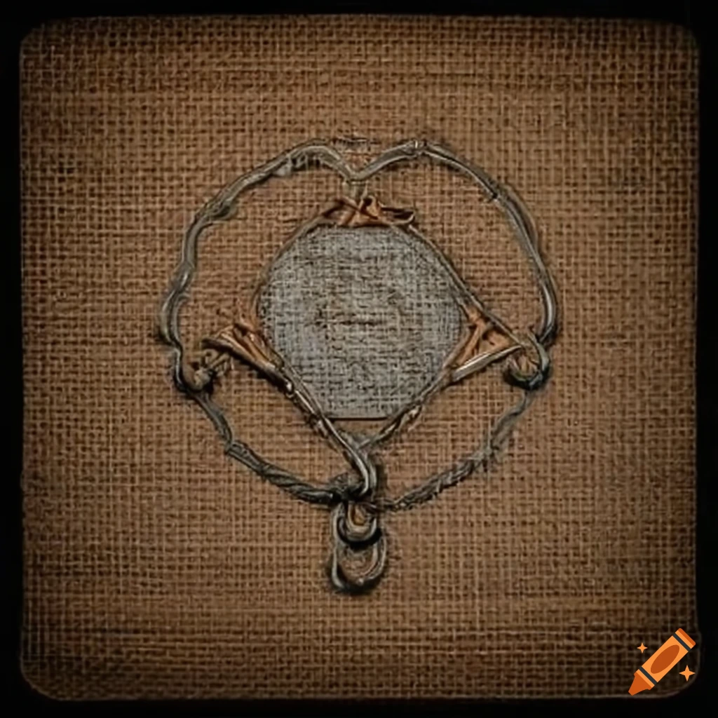 Metal chain sigil on canvas