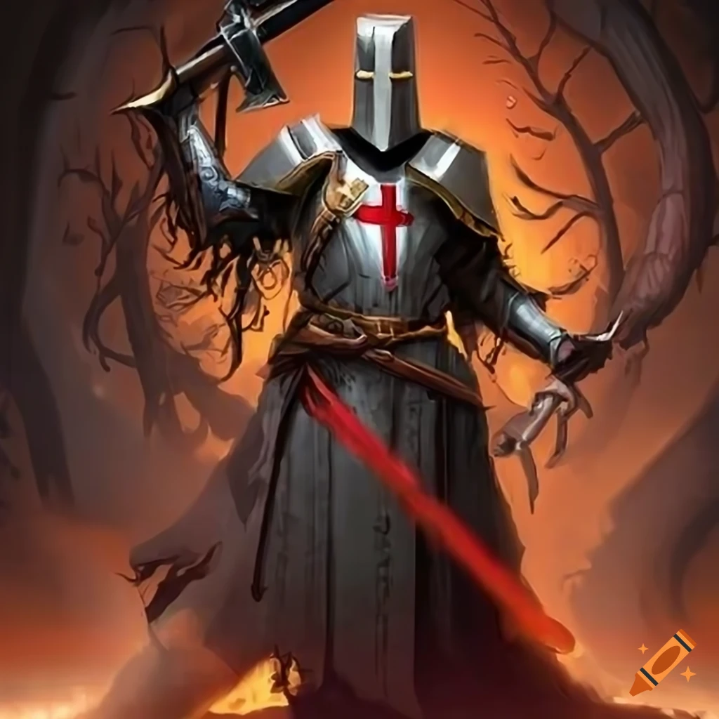 Image of a fantasy crusader on Craiyon