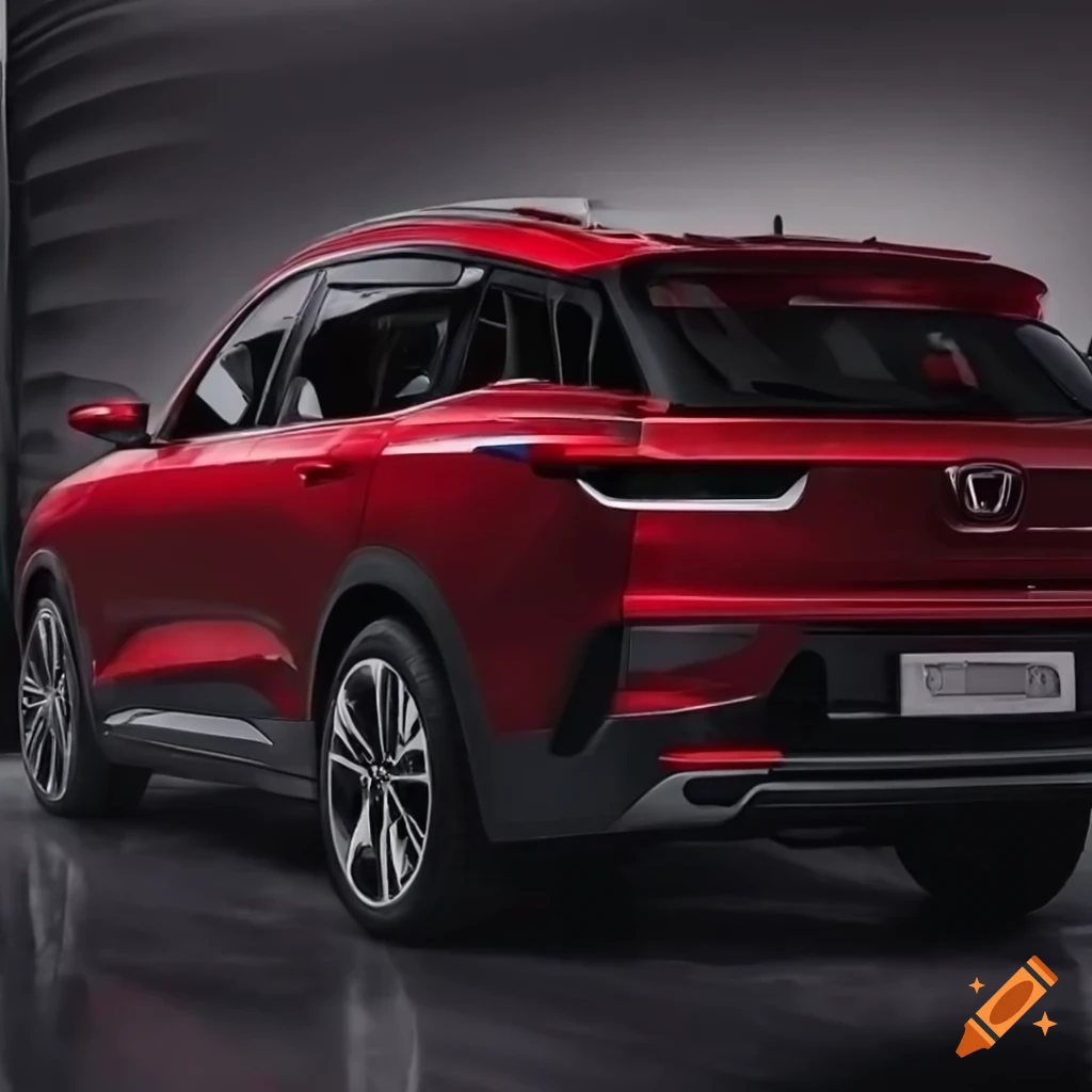 Red Changan UNI-K car in a Russian city on Craiyon