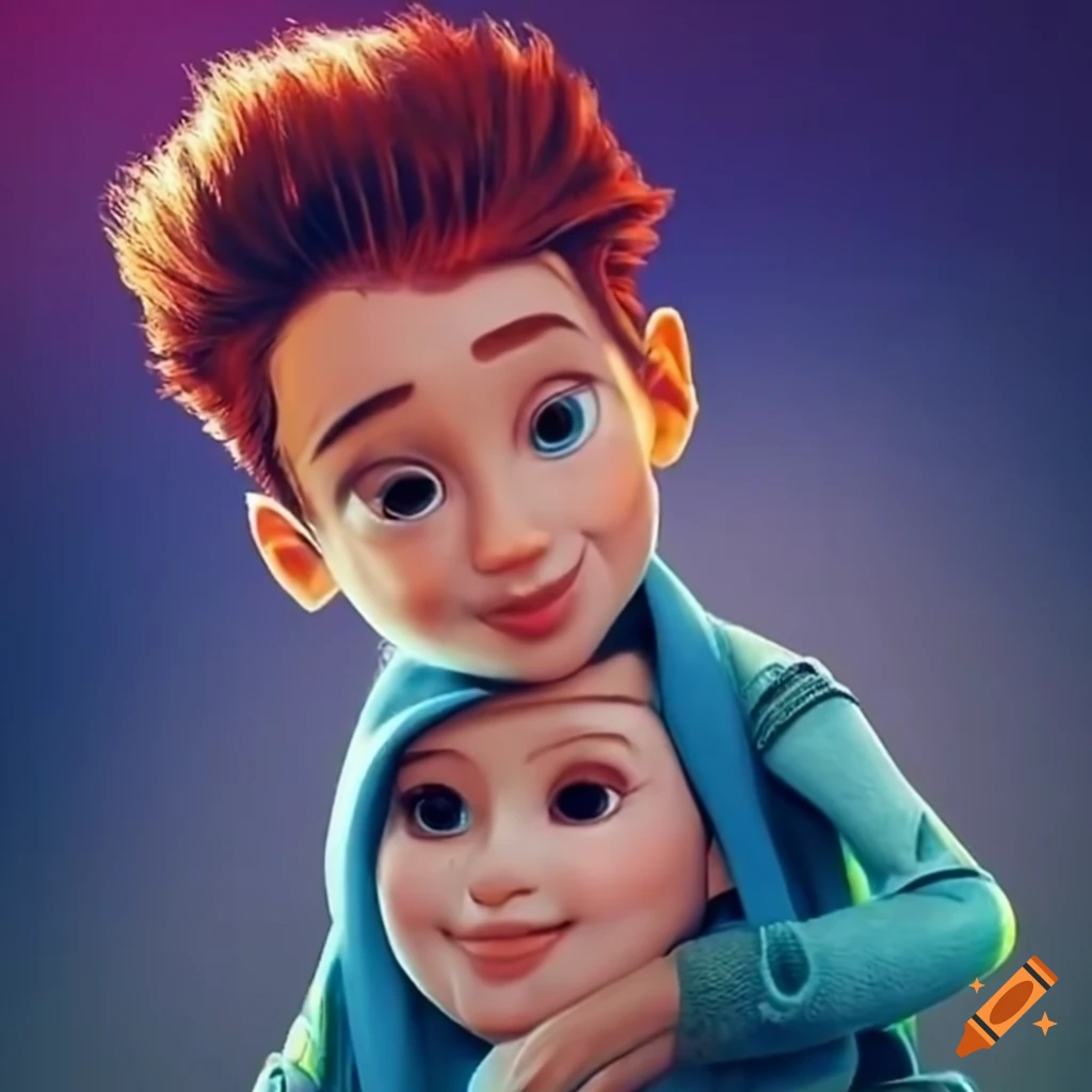 Parents in pixar-style animation on Craiyon