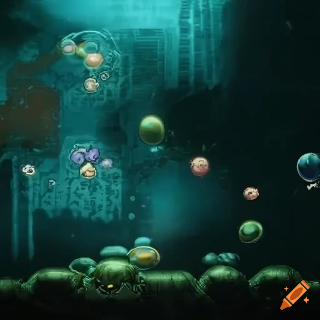 2d game layout map with bubbles