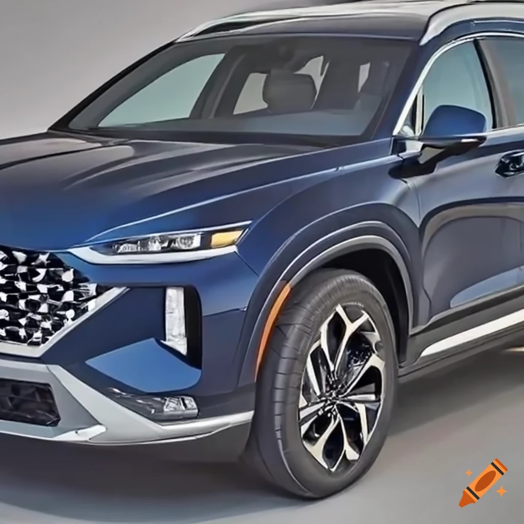 Front view of hyundai santa fe facelift