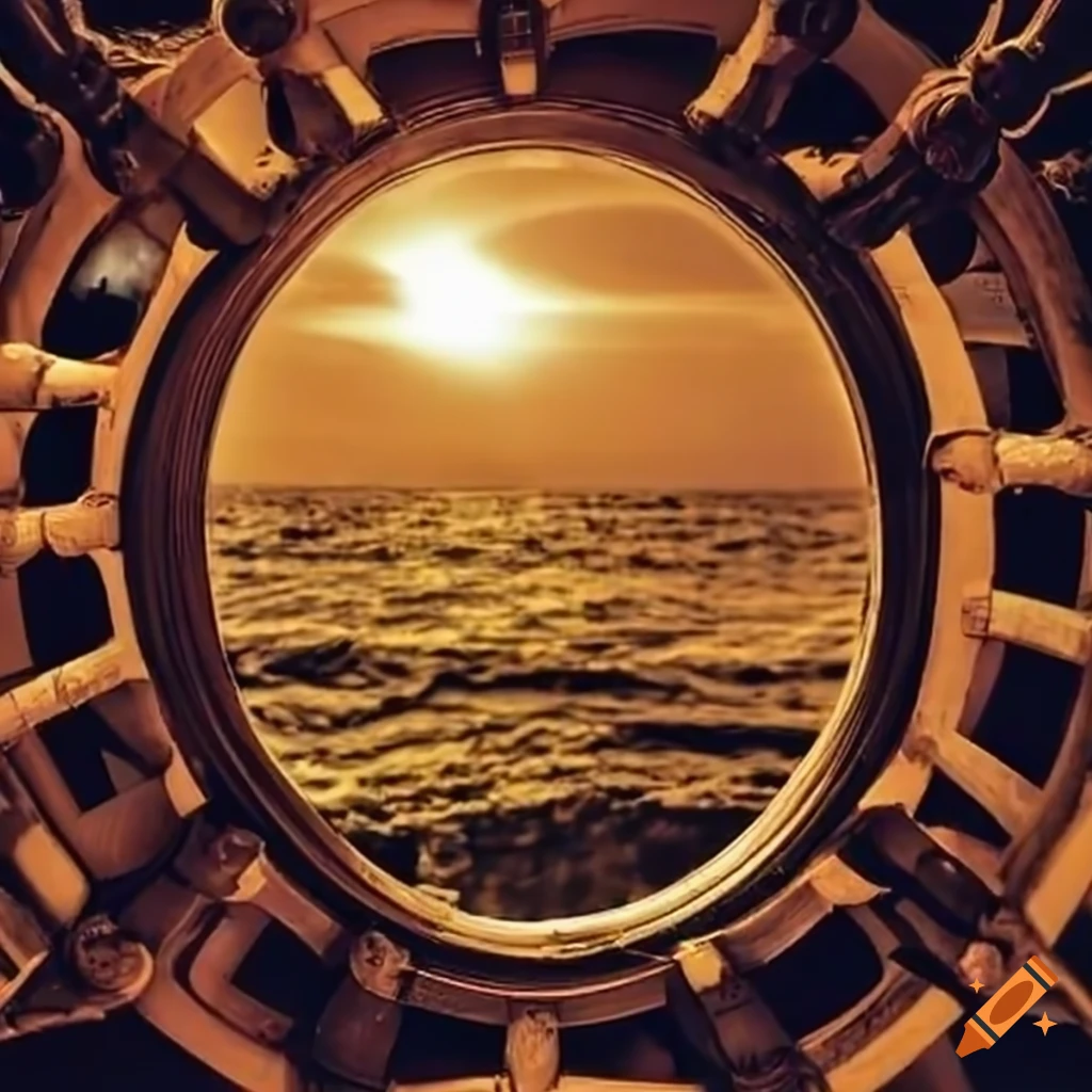 Ship's wheel with sunburst