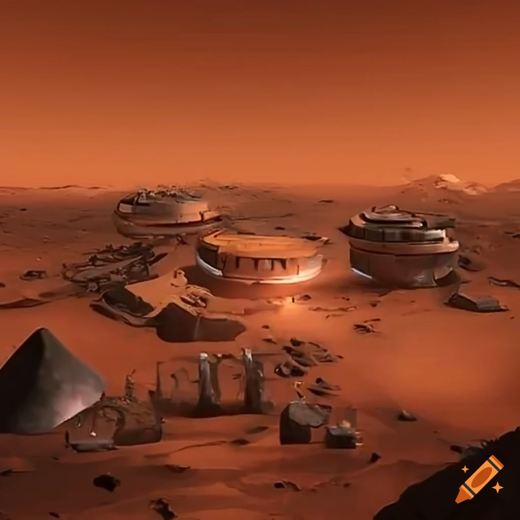 Rendering of a futuristic building on mars