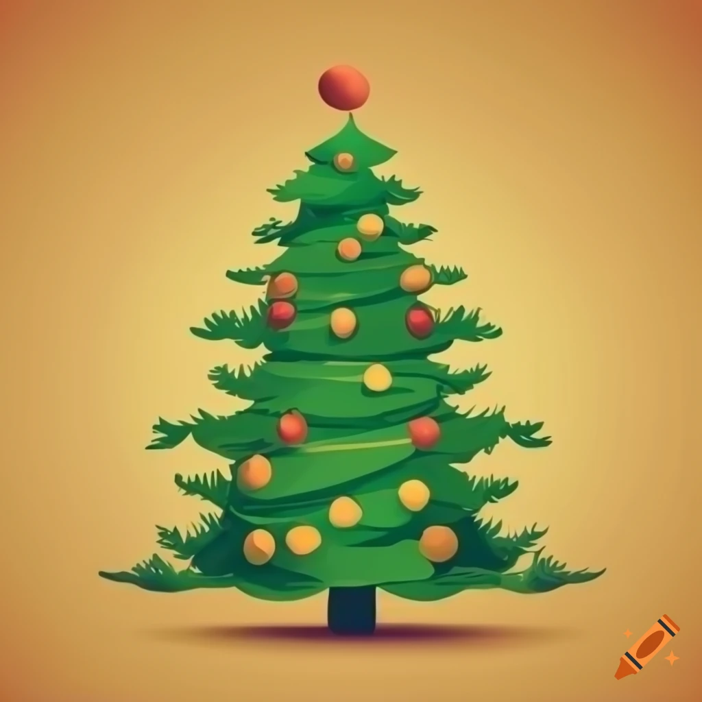 Minimalist vector of a christmas tree