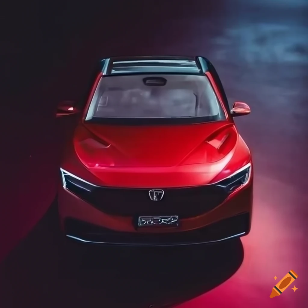 Red changan uni-k car in a russian city