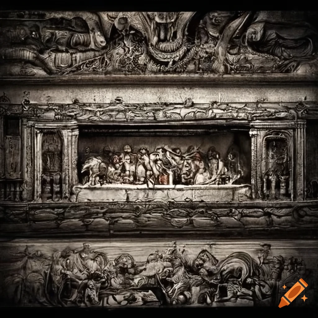 Surreal painting of the last supper