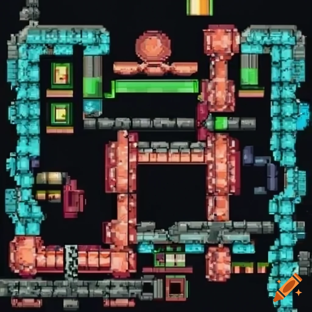 2d game layout map with bubbles on Craiyon