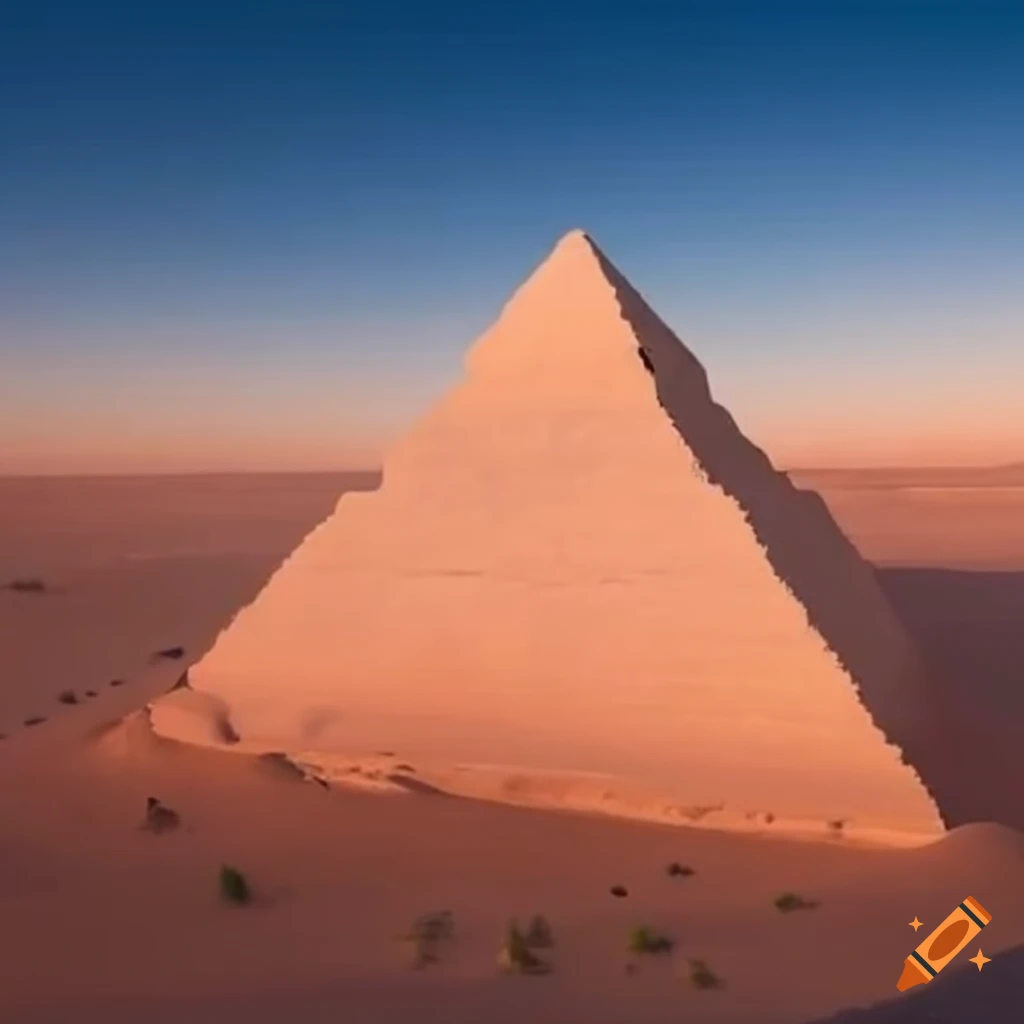 Giant white pyramid in the desert