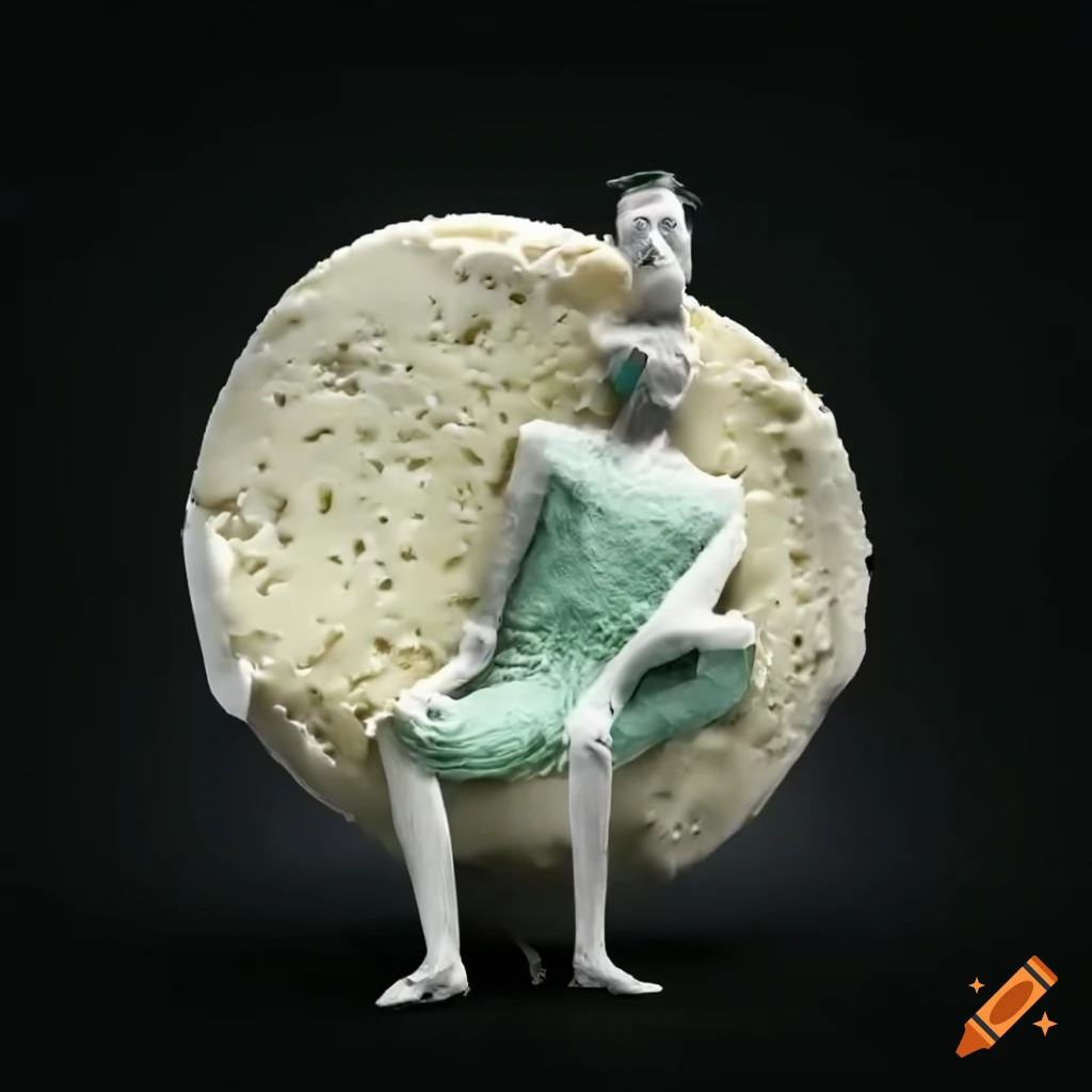 Surreal artwork of people made of cashmere and cheese on Craiyon