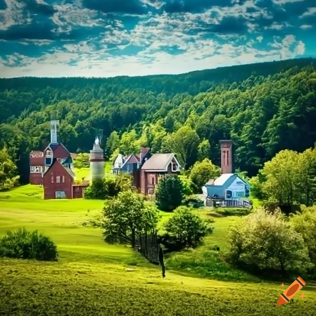 Beautiful summer village in Pennsylvania, USA on Craiyon