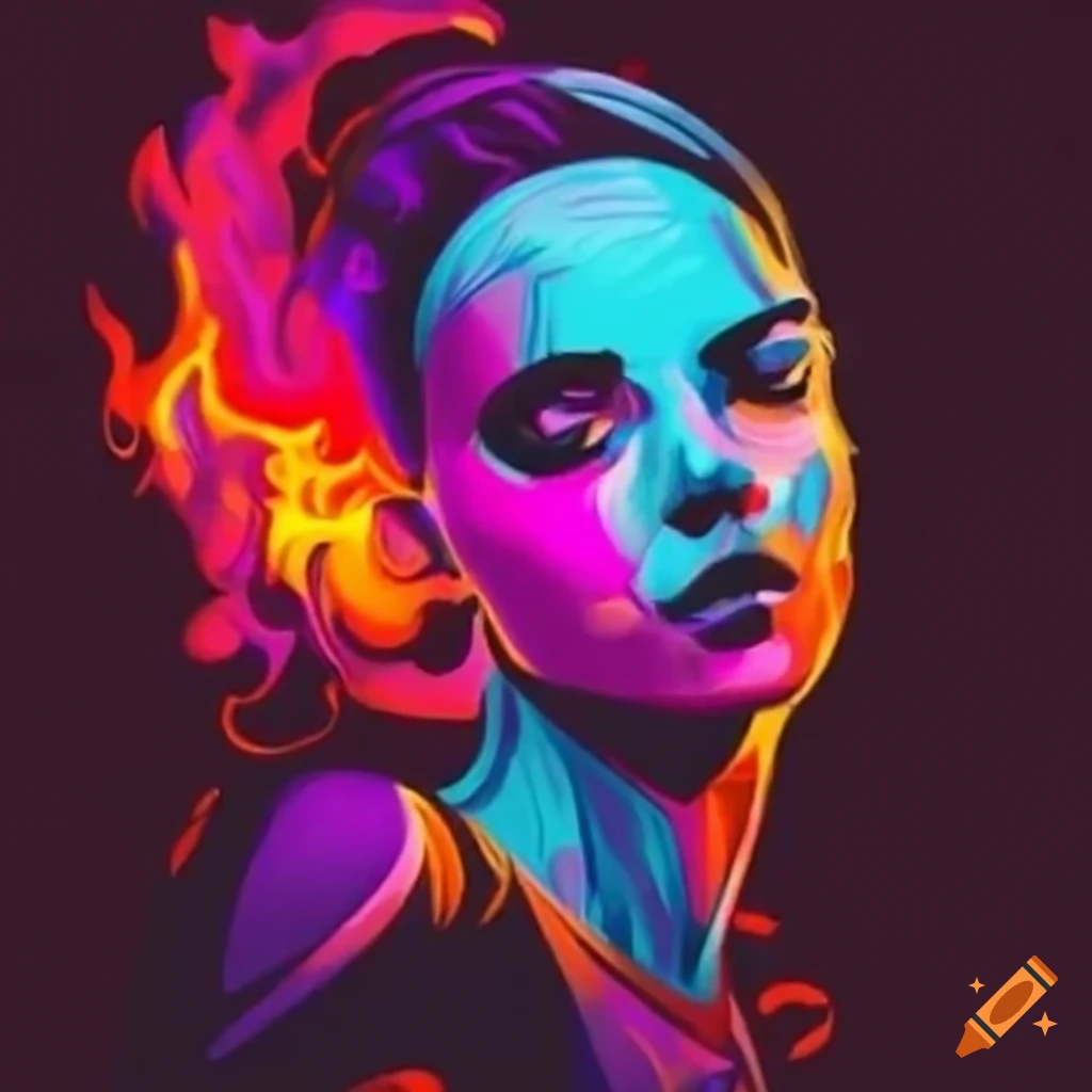 Dj playing at a fiery rave