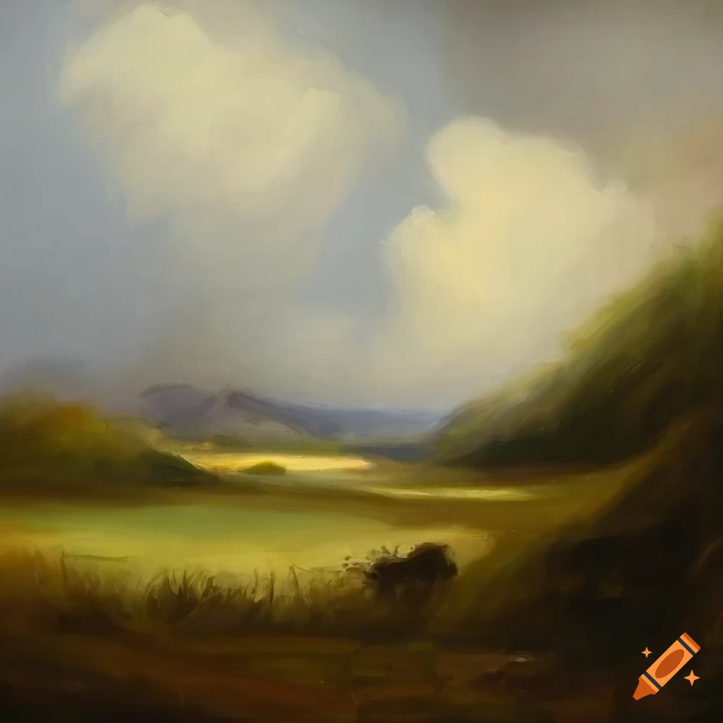 Oil painting of a british landscape