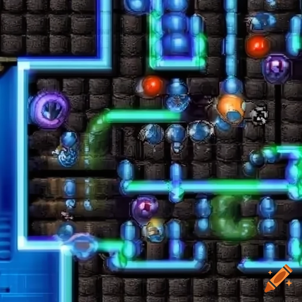 2d game layout map with bubbles