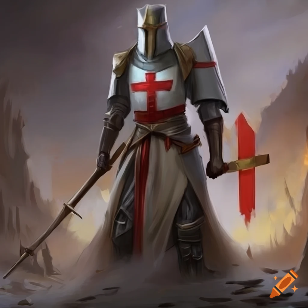 Image of a fantasy crusader on Craiyon