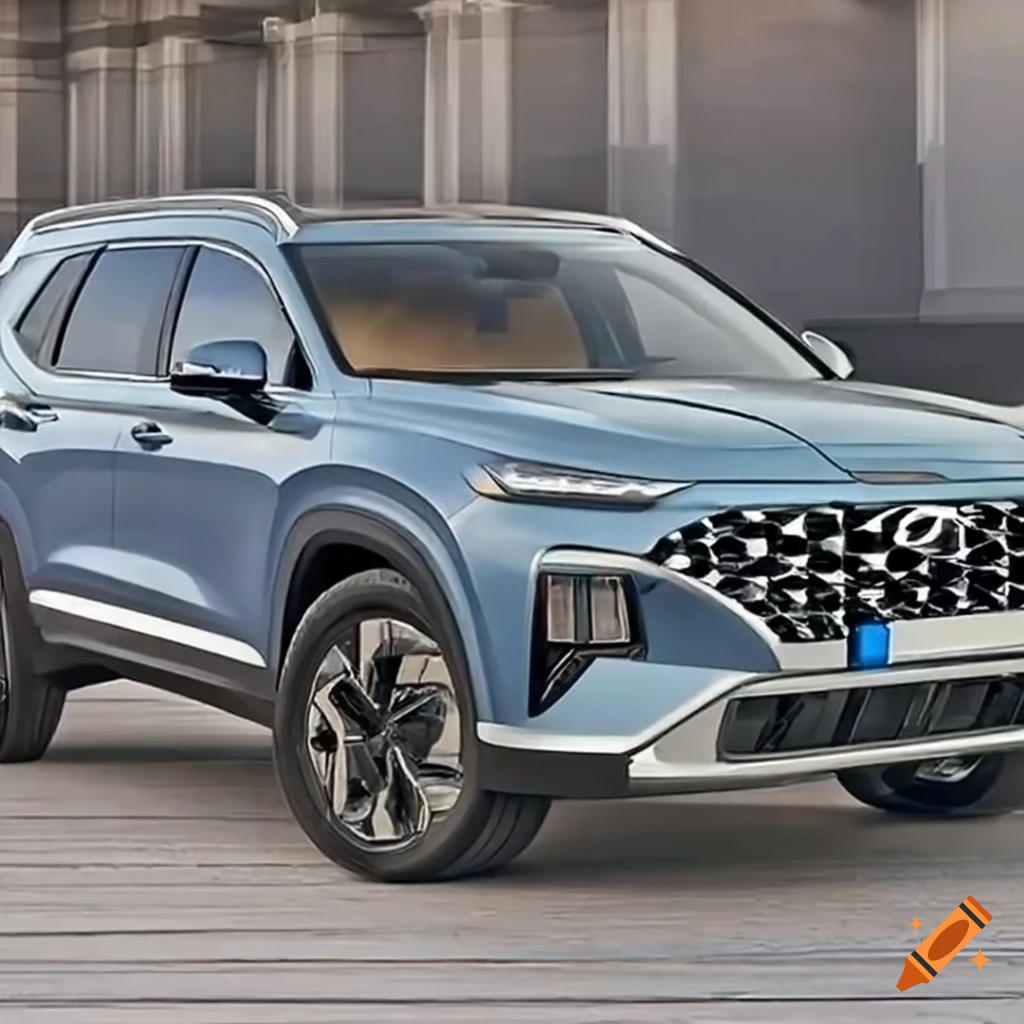 Front view of hyundai santa fe facelift