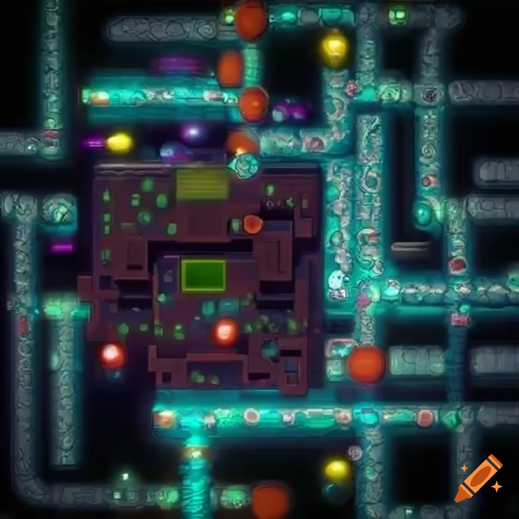 2d game layout map with bubbles