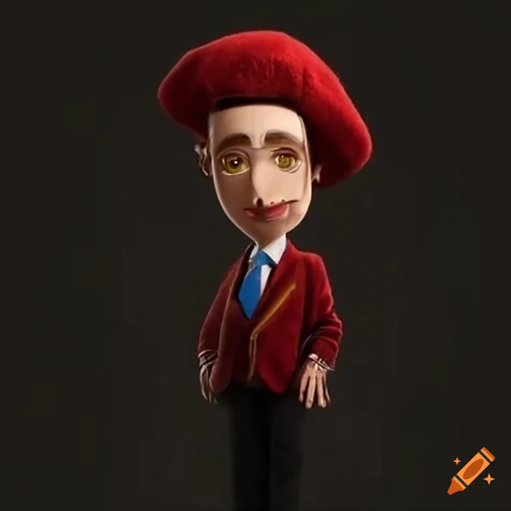 Tirisiti puppet character with red beret and jacket