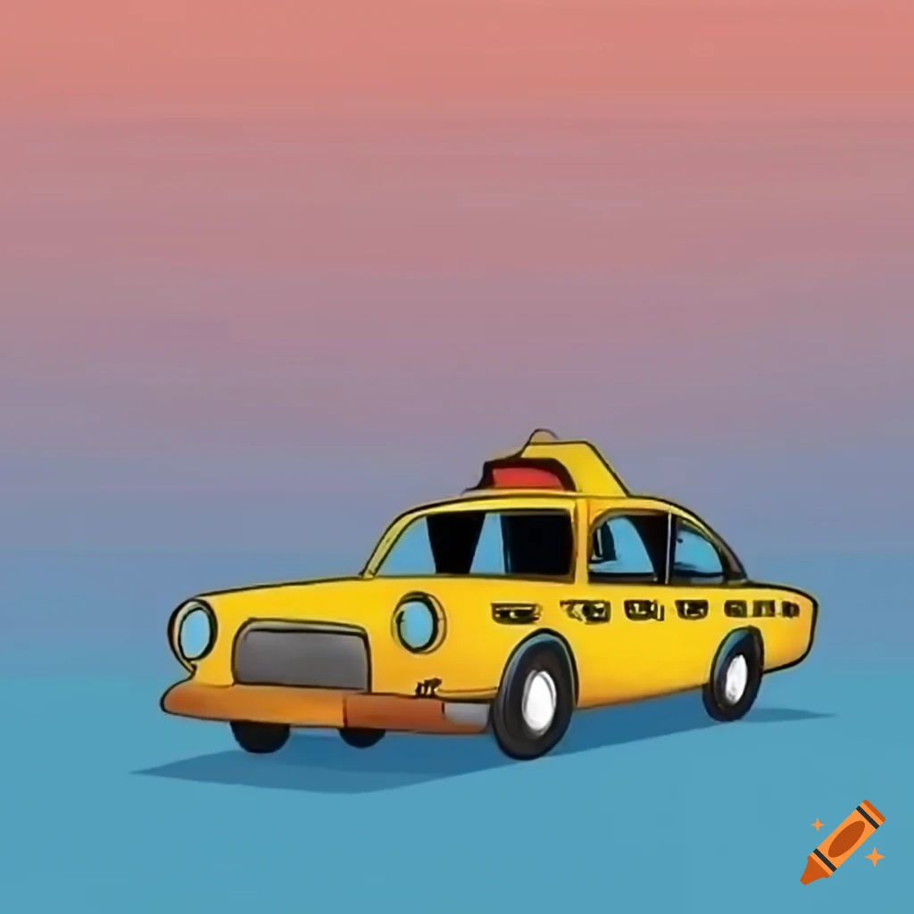 Comic book style taxi illustration on Craiyon