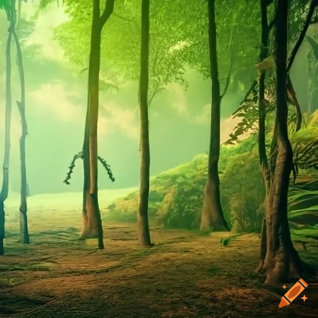 row-of-trees-in-a-jungle