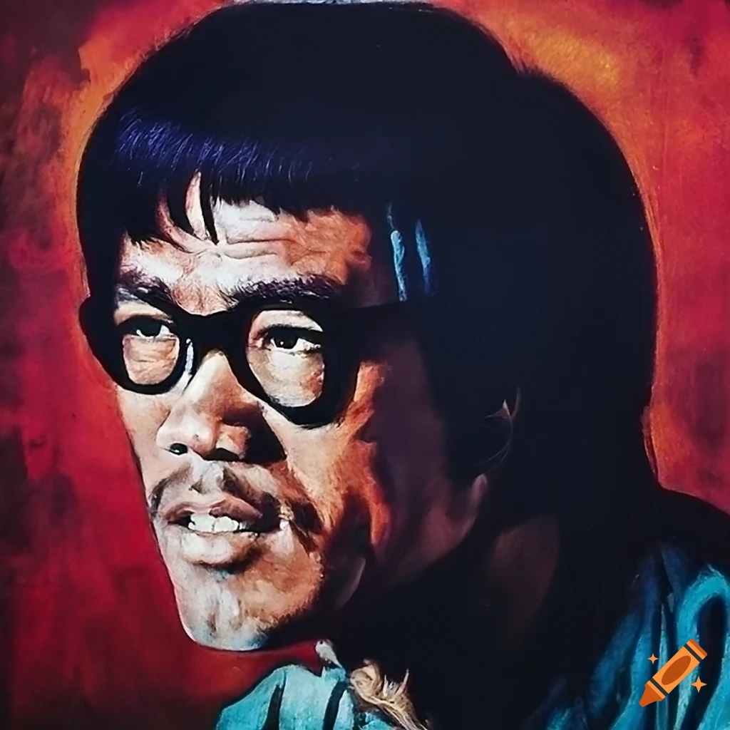 Closeup portrait of Bruce Lee on Craiyon