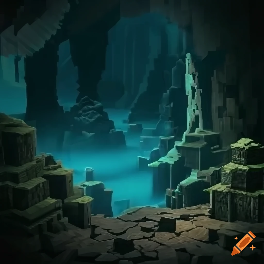 Detailed isometric kit for creating natural cavern terrain on Craiyon