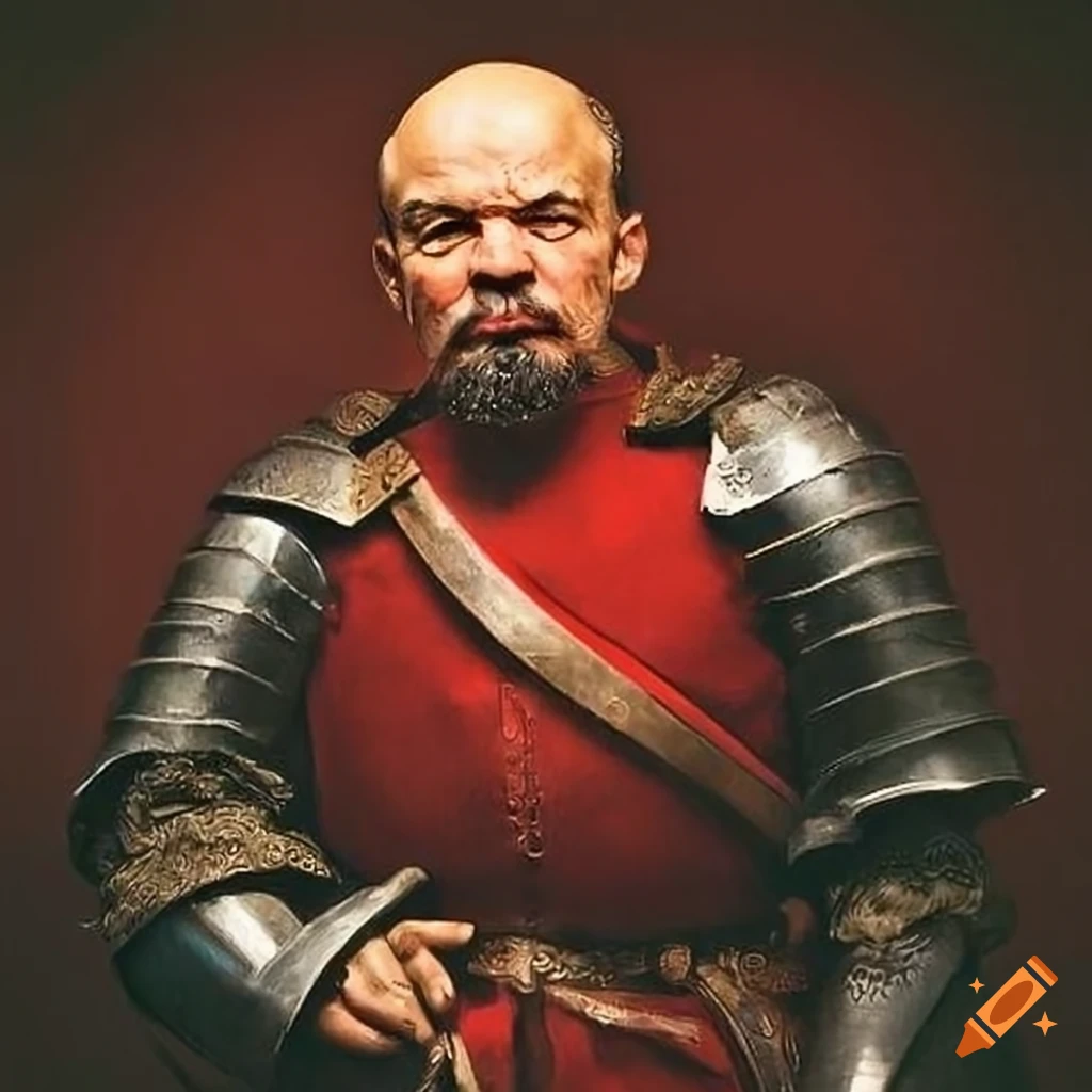 Art of lenin portrayed as a medieval knight on Craiyon
