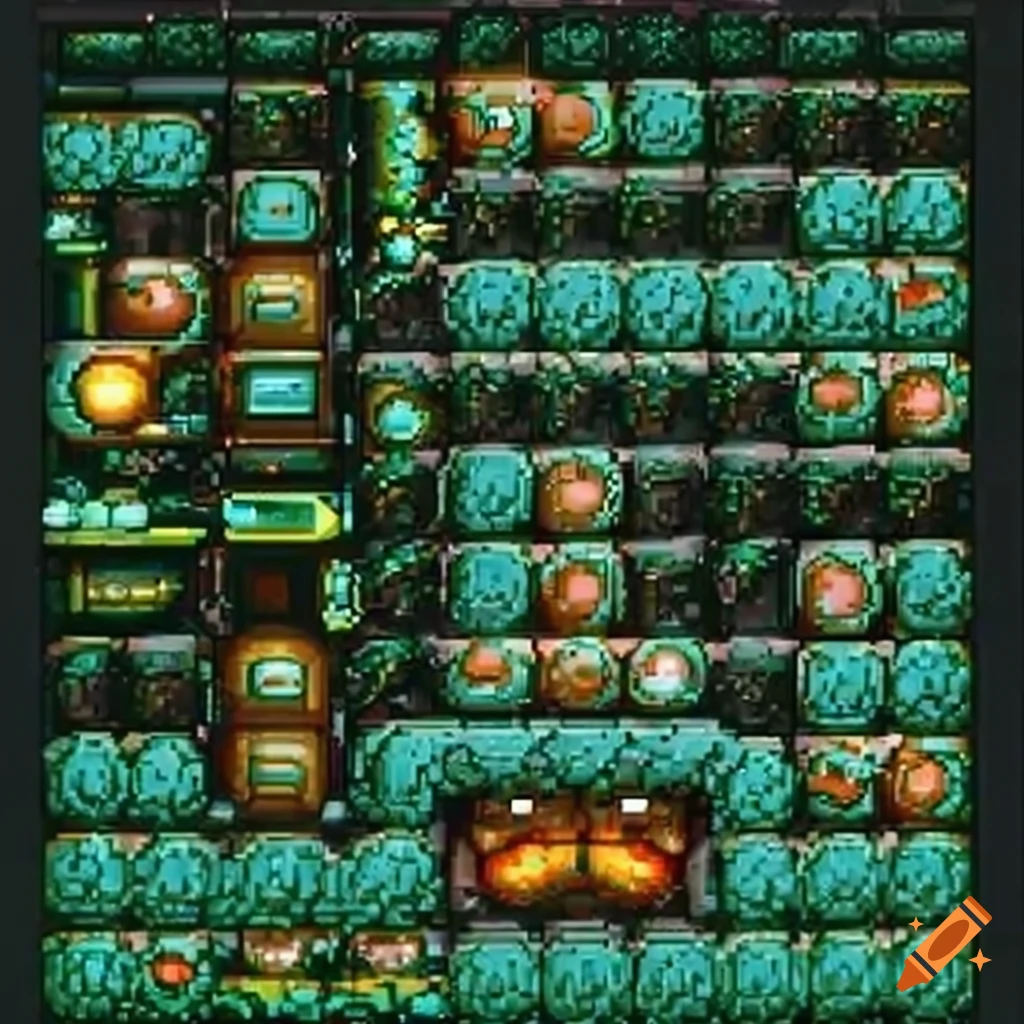 Artwork of a 2D platform game with bubble tiles on Craiyon