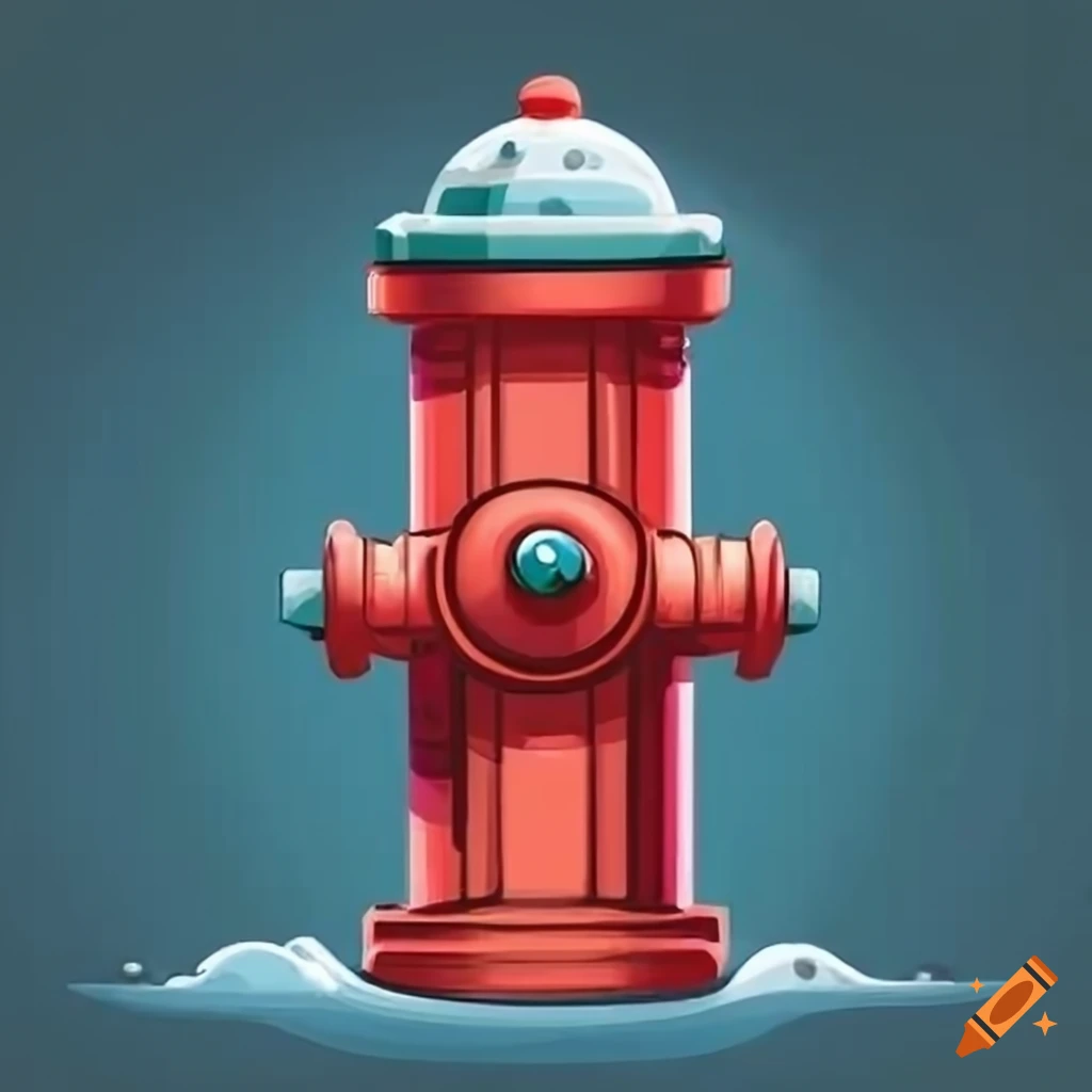 Cartoonish fire hydrant spewing water on Craiyon