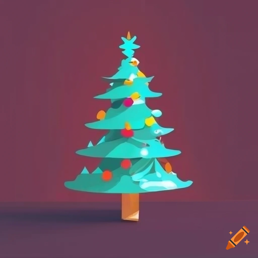 Vector illustration of a stylized christmas tree