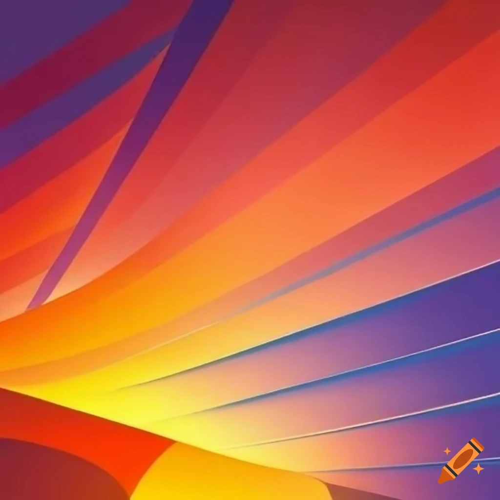 Abstract sunset with geometric shapes on Craiyon