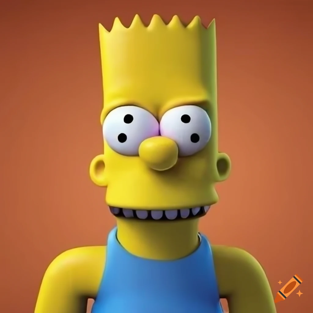 Bart simpson holding joint 3d render on Craiyon