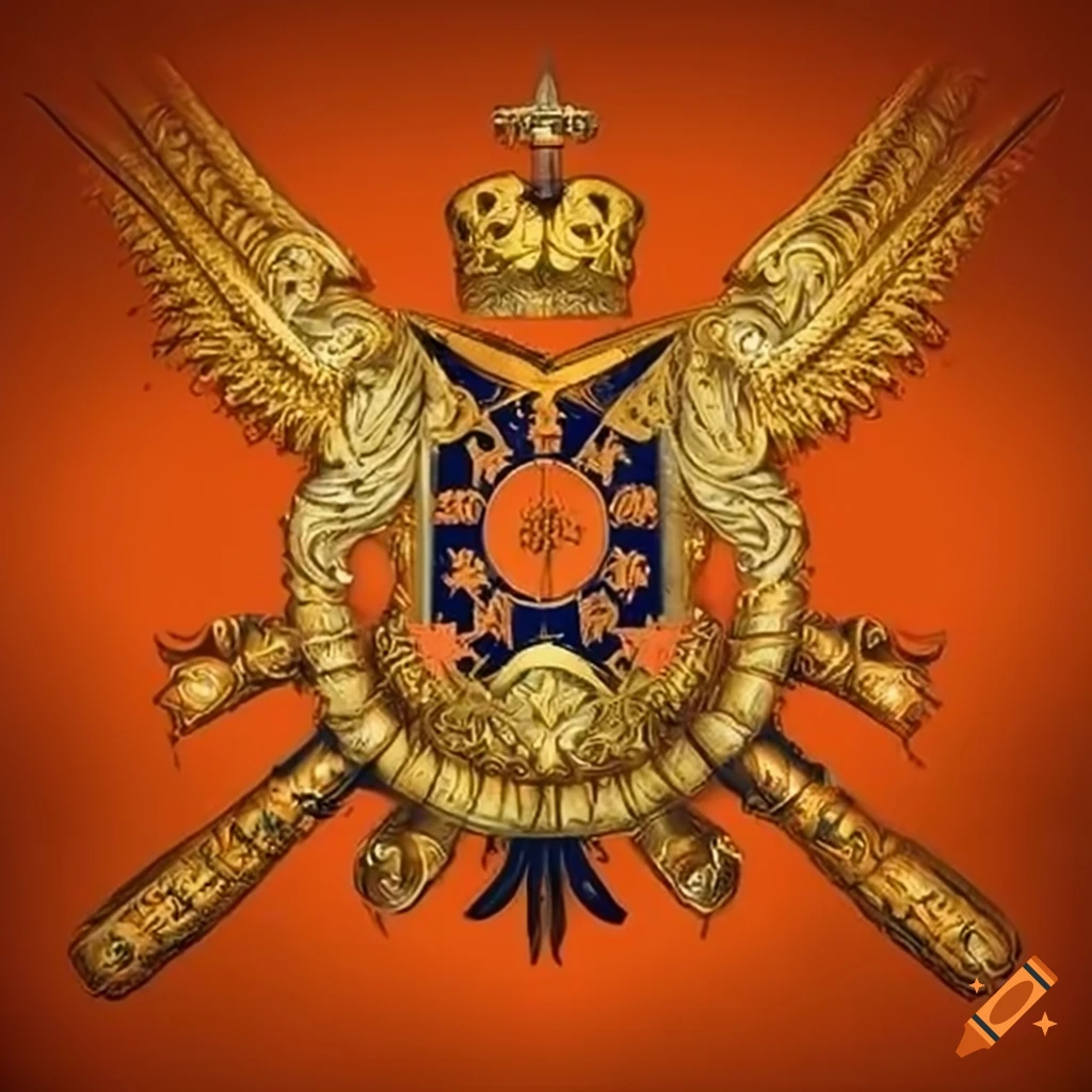 Ancient flag of the 86th legion with intricate designs