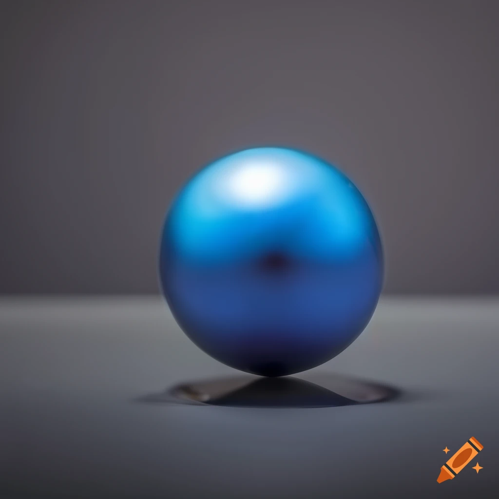 Blue metal sphere on dark background on Craiyon