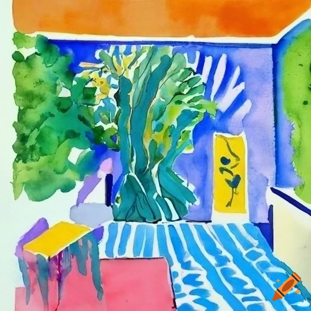 Colorful watercolor artwork inspired by matisse, picasso, and hockney ...