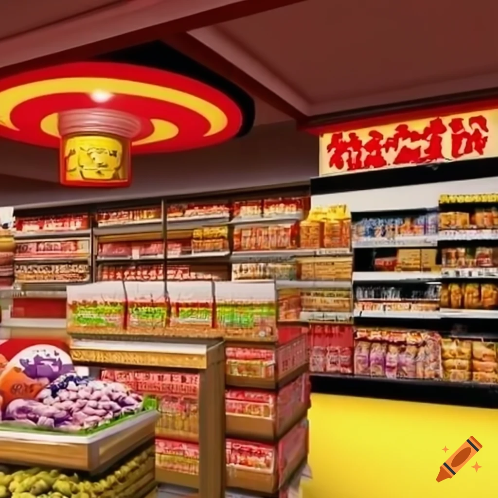 Japanese themed supermarket aisle on Craiyon