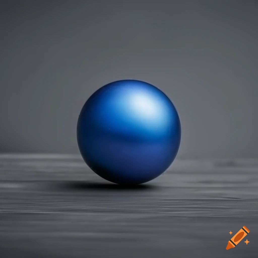 Blue metal sphere on dark background on Craiyon