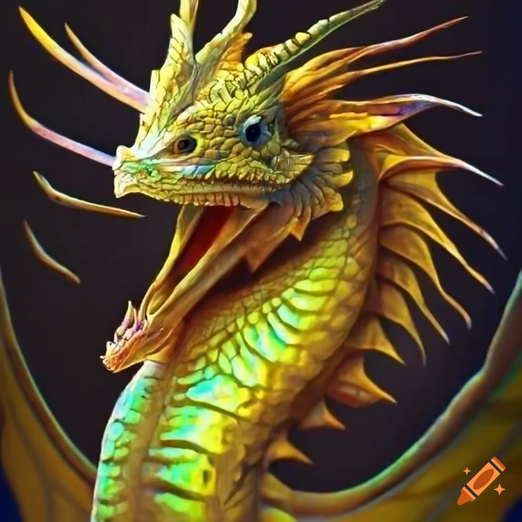 Yellow iridescent dragon