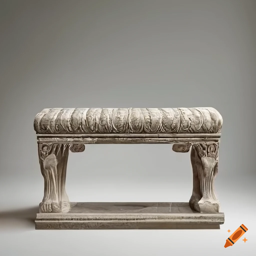 Ancient Greek stone bench on Craiyon