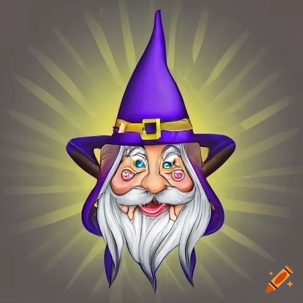 Mystical wizard biting into a bright yellow crayon on Craiyon