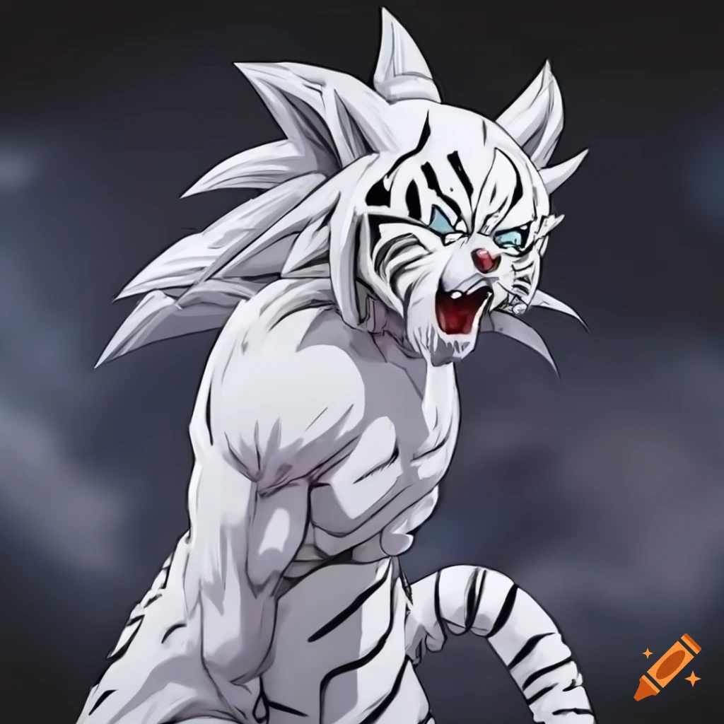 Goku as a white tiger