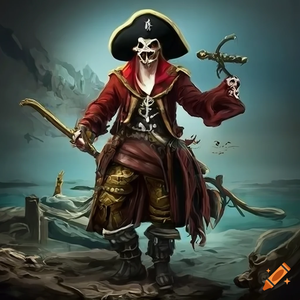 Fantasy pirate illustration on Craiyon