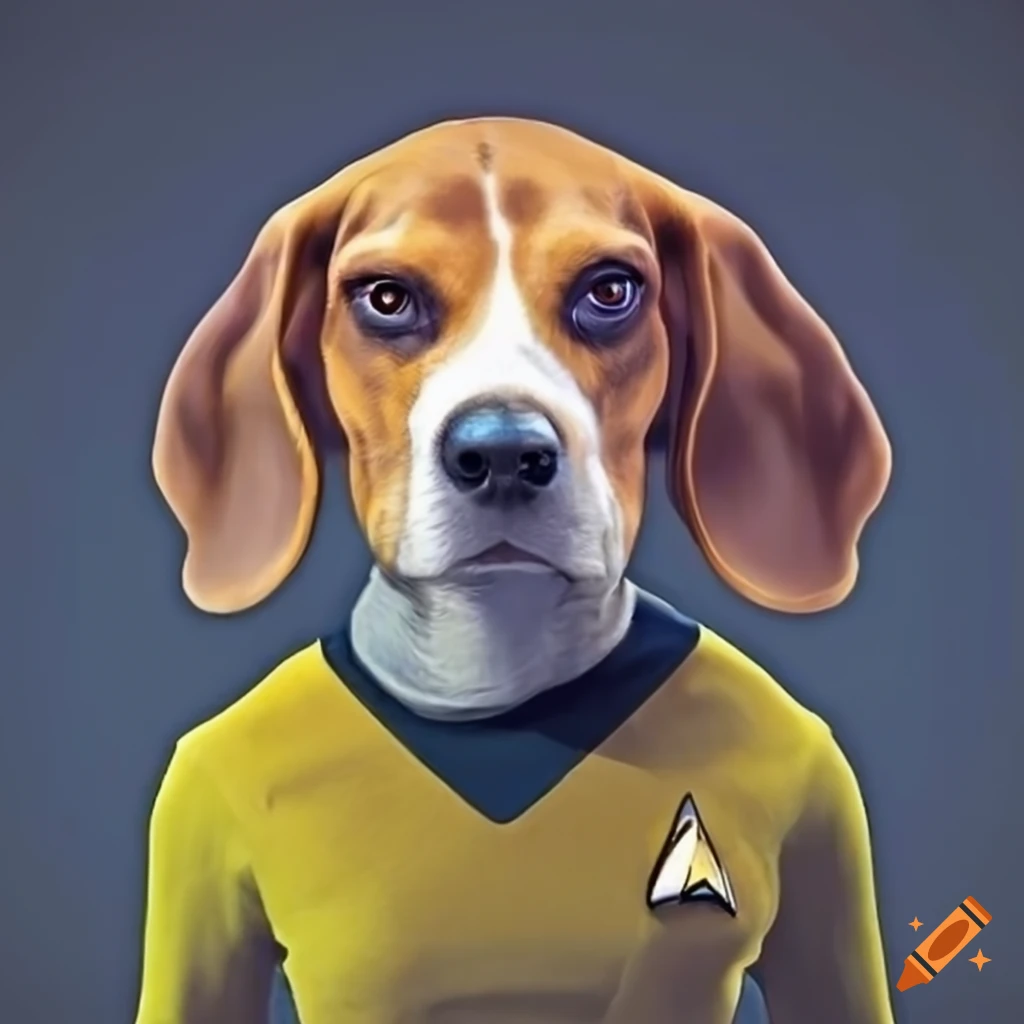 Beagle in star trek uniform on Craiyon