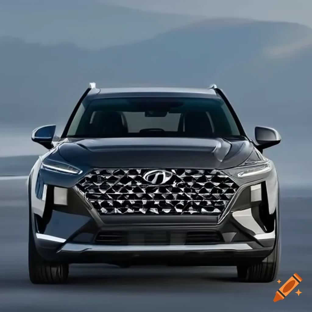 Front view of hyundai santa fe facelift