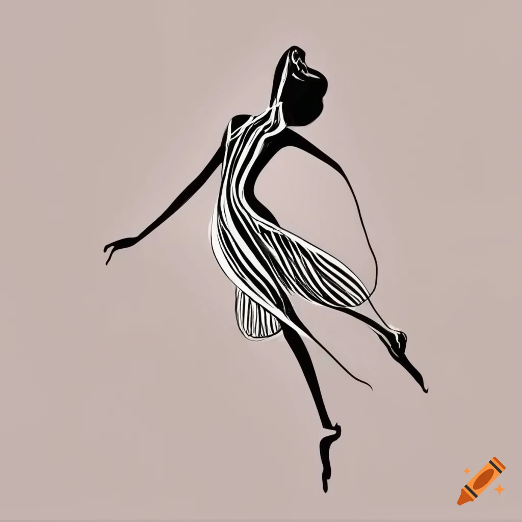 Abstract line art of a dancing figure