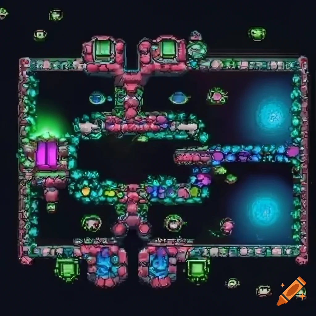 2d game layout map with bubbles
