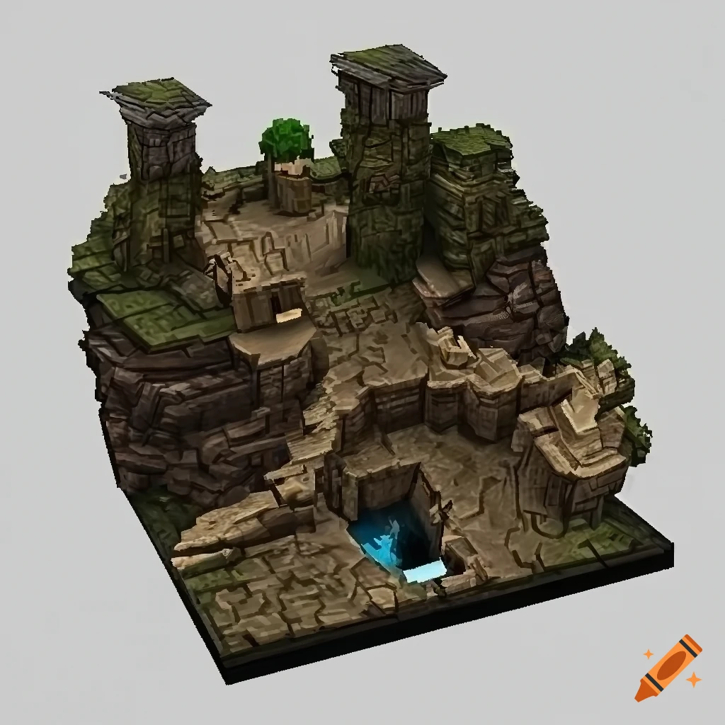 Isometric kit natural cavern terrain for gaming on Craiyon