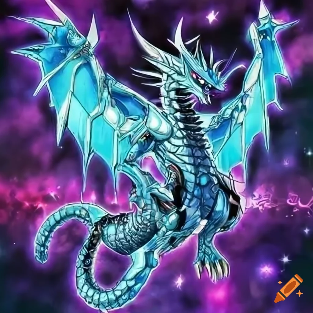 Cosmic dragon with translucent wings