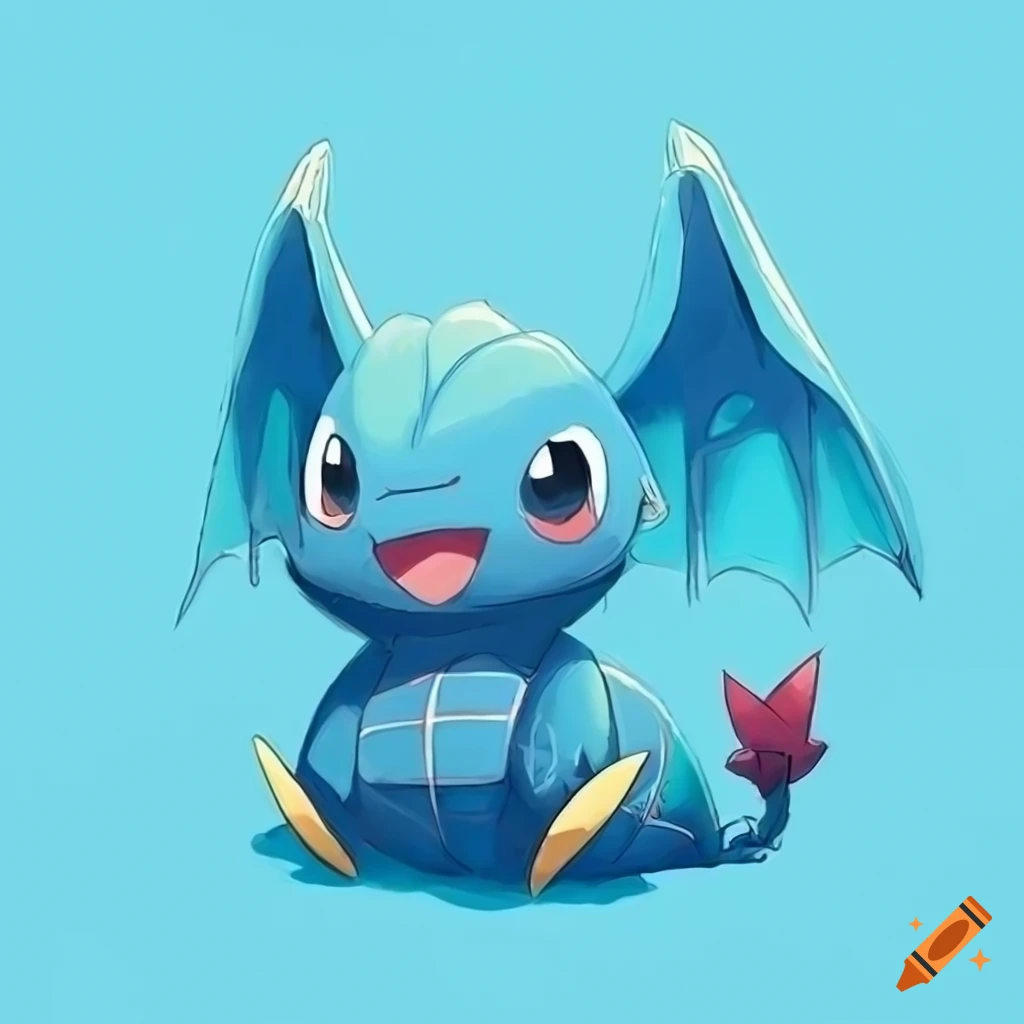 Cute blue dragon turtle pokemon on Craiyon